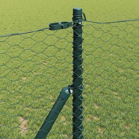 Hexagonální kotvení plotu 10 x 1 m Ocel potažená PVC Zelená 3352638