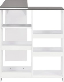 Barový stůl s pohyblivým regálem bílý 138 x 39 x 110 cm 280226