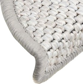 Samolepicí nášlapy na schody sisal 15 ks 56 x 17 x 3 cm platina 326858
