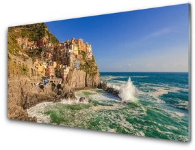 akrylový obraz Moře Hory Krajina 140x70 cm