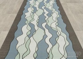 Breno Koupelnová pěnová předložka SOFTY-TEX 79856 vlnky, šíře 65 cm, Vícebarevné