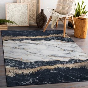 Kusový koberec ANDRE Marble 1124, 80x150, čiernobiela, chodba / predsieň, Dywany Łuszczów