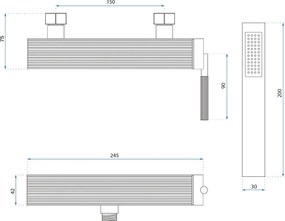 Rea Argon, sprchová baterie s ruční sprchovou soupravou, měděná matná, REA-B2092