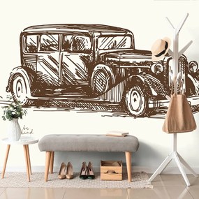 Samolepící tapeta retro závodní auto - 300x200 cm