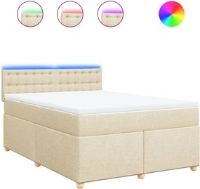 Box spring postel s matrací krémová 140x200 cm textil 3289022