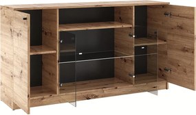 ADRK Furniture Vitrína Evi I s LED osvětlením ADRK-SHC-EVI-160-ART-L