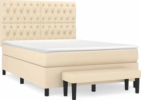 Box spring postel s matrací krémová 140x190 cm textil 3136834
