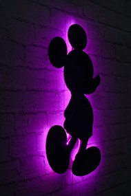 Nástěnná dekorace s led osvětlením Mickey Mouse růžová