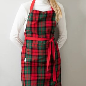 Kuchyňská zástěra TARTAN červená / zelená 944837