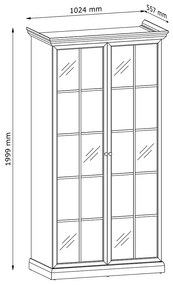 LUCCA b | šatní skříň S2DL se zrcadly | 102,4 cm | bílá