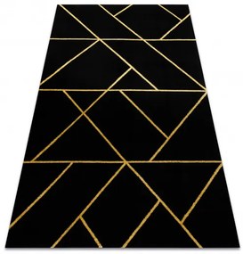 Dywany Łuszczów, Kusový koberec Emerald geometric 1012 black and gold, 140x190, černá, chodba / předsíň