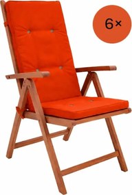 Sada sedáků na zahradní židli VANAMO 6 kusů - oranžovo-hnědá