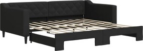Válenda s přistýlkou černá 90 x 190 cm textil 3197438