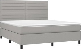 Box spring postel s matrací světle šedá 160 x 200 cm textil 3141865