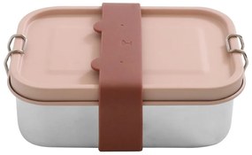 Eef Lillemor Nerezový obědový box se silikonovým páskem - pudrová 700 ml