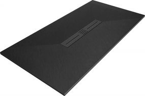 Mexen Toro, SMC obdélníková sprchová vanička 160 x 70 cm, černá, černá krytka, 43707016-B