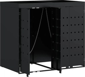 Úložný box na 2 popelnice Černá 136 x 77,5 x 121,5 cm 3394738