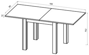 Rozkládací jídelní stůl ZARO dub artisan/černá