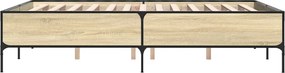 Rám postele dub sonoma 150 x 200 cm kompozitní dřevo a kov 3279793