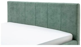 Zelená čalouněná dvoulůžková postel s úložným prostorem s roštem 160x200 cm Lizzano – Meise Möbel