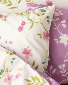 Matějovský povlečení SUSANNE, květinový vzor, fialové, bavlna hladká, 140x200cm + 70x90cm
