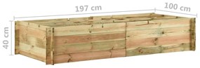 Vyvýšený zeleninový záhon impregnovaná borovice 197x100x40 cm,  43345