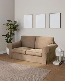 Potah na pohovku IKEA Ektorp 2-místná rozkládací  NOVÝ MODEL 2012 barva béžová látka lesklé, sametová
