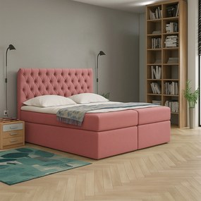Eka Kontinentální čalouněná postel Luxurious - Cassablanca (200x200 cm) Barva látky Trinity: Černá (Trinity 2316)