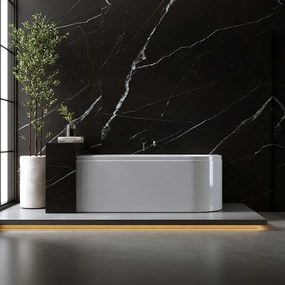 BPS-koupelny Akrylátová asymetrická vana s krycím panelem HYD-EBI140L 140x75 cm LEVÁ, bílá
