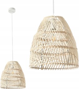 Závěsná stropní lampa Boho Rattan na E27 stropní Béžová