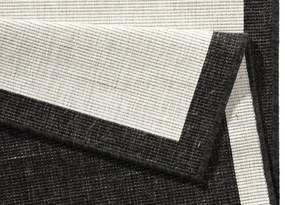 Hanse Home, Kusový koberec Twin-Wendeteppiche 103105 creme schwarz – na ven i na doma, 80x250, černobílá, chodba / předsíň