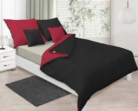 Povlečení saténové 160x200 červená černá Double Face