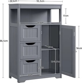 Koupelnová skříňka Yaheetech – tmavě šedá (266028049113)