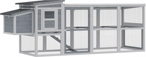 PawHut dřevěný kurník s výběhem pro 3–4 nosnice, 264 x 82 x 89 cm — asfaltová střecha, potah z Oxford tkaniny, hnízdní box, bidýlka, výsuvný podnos —…