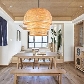Toolight Boho, závěsné svítidlo 1xE27 APP1577-5C, přírodní hnědá, OSW-03614
