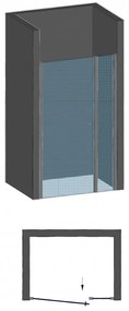 ARTTEC Jednokřídlé sprchové dveře do niky MOON C 4 čiré sklo 101 - 106 x 195 cm XMOO0024
