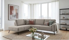 Šedobéžová žinylková rohová pohovka (levý roh/do L) Amsterdam – Scandic