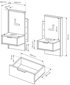 MILTON l | dvoulůžko 160x200 | + LED + rošt + KVALITNÍ MATRACE + noční stolky | kaštan/antracit