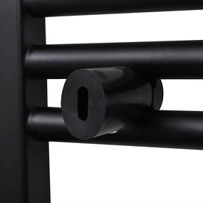 Černý žebříkový radiátor na ručníky rovný ústřední topení 600x1160 mm 141908