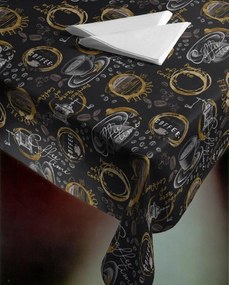 Forbyt, Ubrus s nešpinivou úpravou, Perfect Coffee, černý 120 x 155 cm