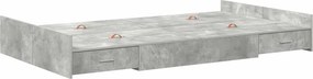Rám postele s úložným prostorem Betonově šedá 120 x 190 cm 3335328