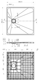 BPS-koupelny Čtvercová akrylátová sprchová vanička HYD-SSV-RIKO 80x80 šedá