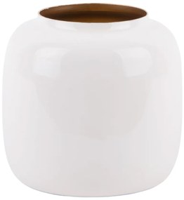 OnaDnes -20% Time for home Bílá kovová váza Ivyna 13,5 cm