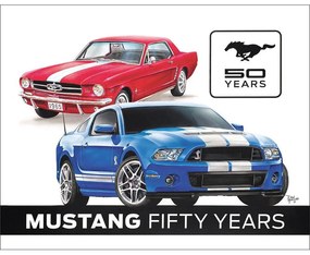 Plechová cedule Ford Mustang Fifty Years 40 cm x 32 cm