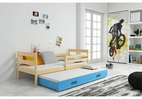 Dětská postel s výsuvnou postelí ERYK 190x80 cm Modrá Borovice
