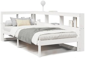 Postel s knihovnou bez matrace hnědá 75x190 cm masivní borovice