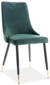 Casarredo Jídelní čalouněná židle NOPI velvet zelená/černá/zlatá