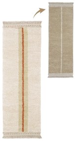 Béžový bavlněný běhoun 80x230 cm Duetto Sage – Lorena Canals