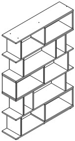 Vysoký regál/knihovna Cubix, dub burgund/grafitově šedý