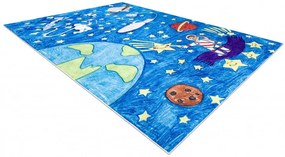 Dywany Łuszczów, Dětský kusový koberec Bambino 2265 Rocket Space blue, 80x150, modrá, dětský pokoj